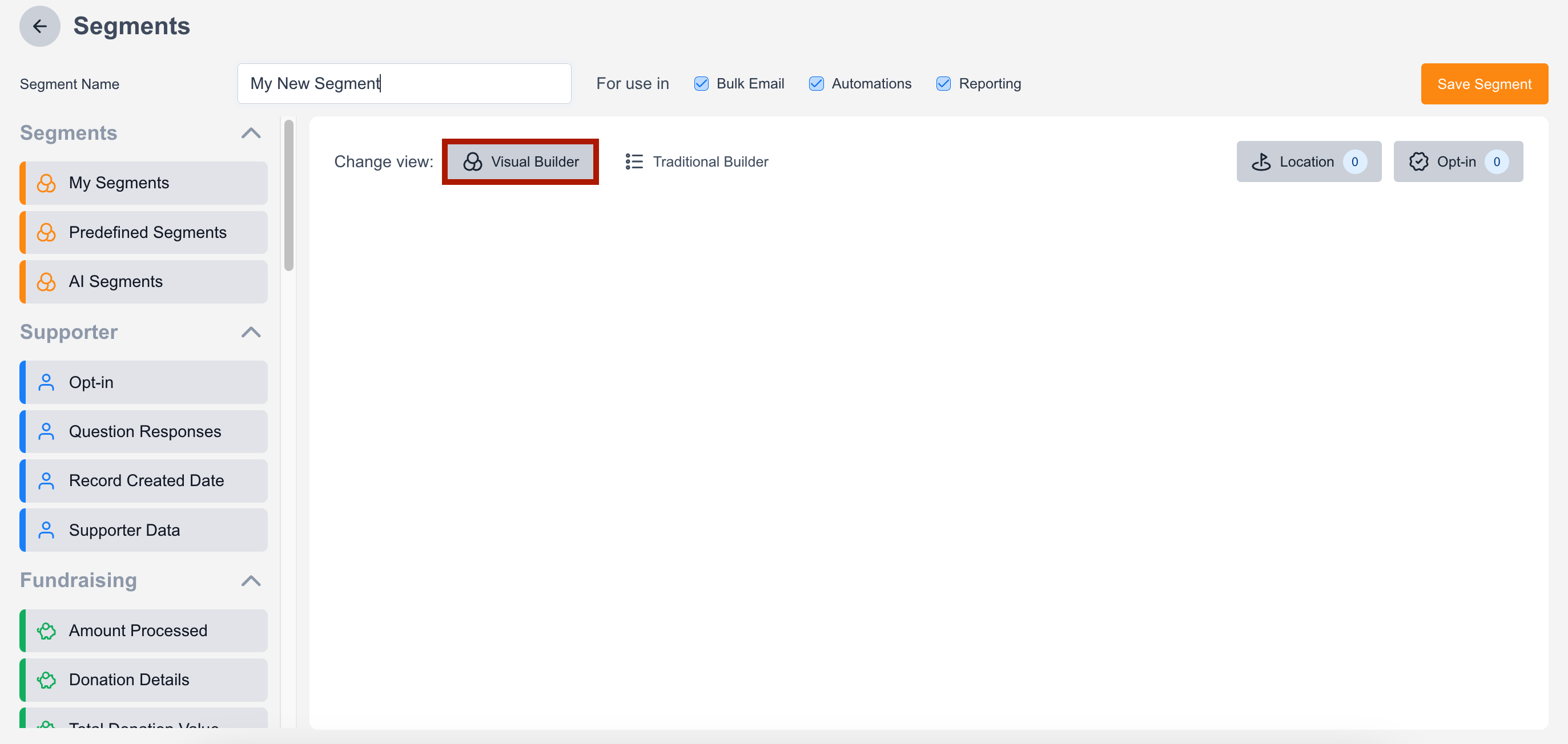 Creating a Segment - Visual and Traditional Builders
