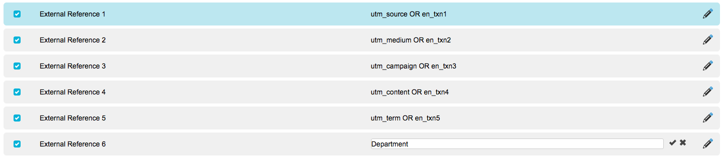 Using External References fields for Campaign References and UTM codes