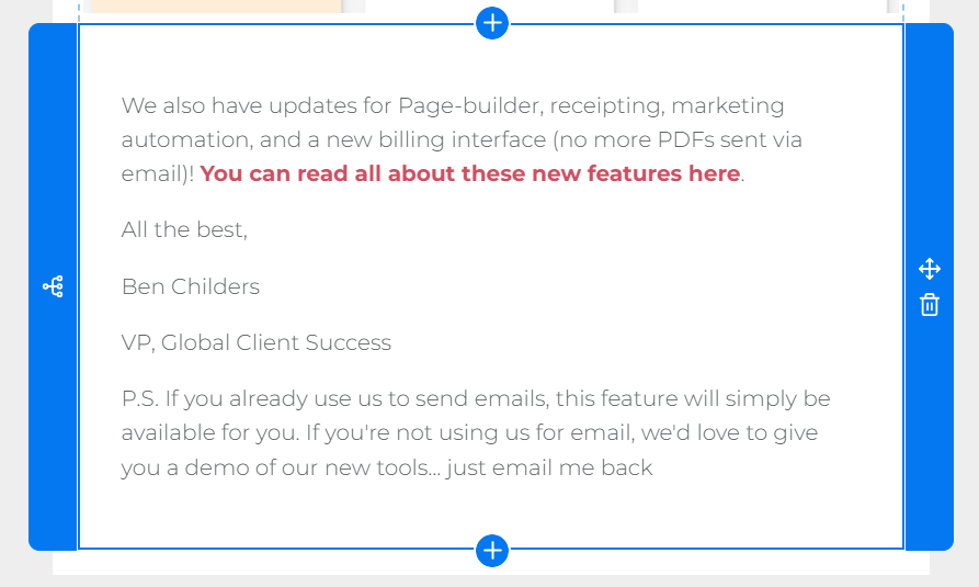 Marketing Tools – Conditional Content (per block and per message)
