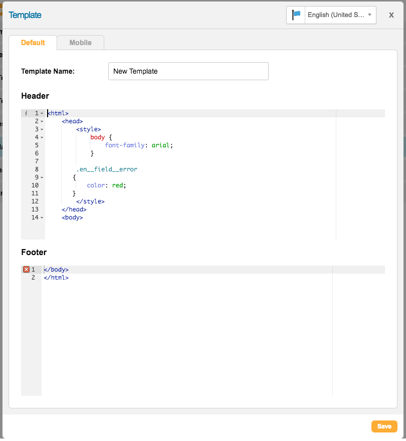 Managing HTML page templates
