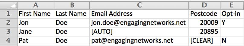 Preparing a file of supporter data for import (front-end)