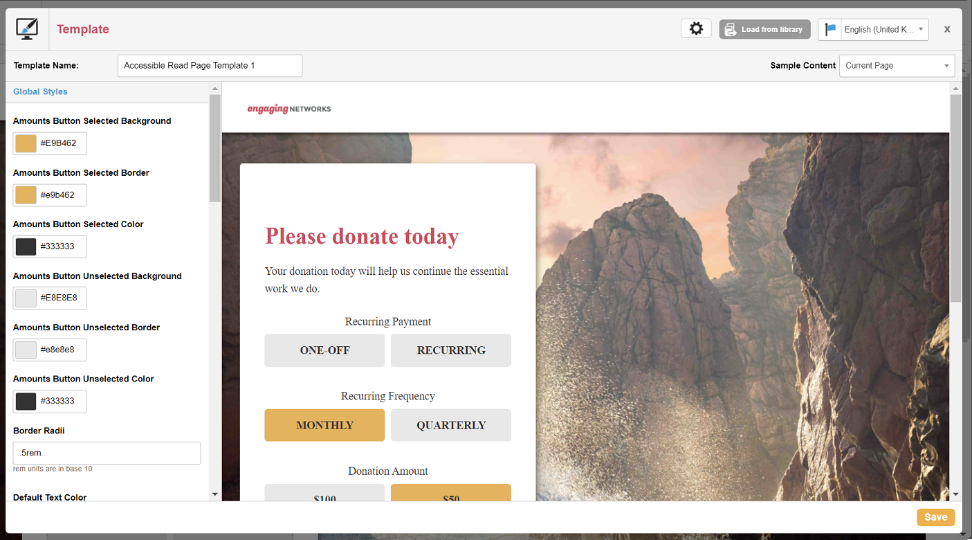 Accessible-ready blueprint templates for page builder