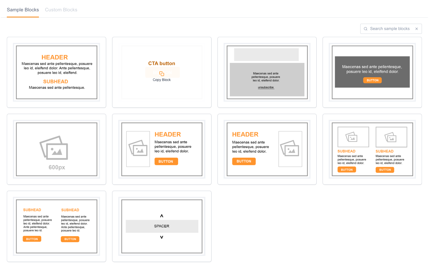 Marketing tools – components – blocks
