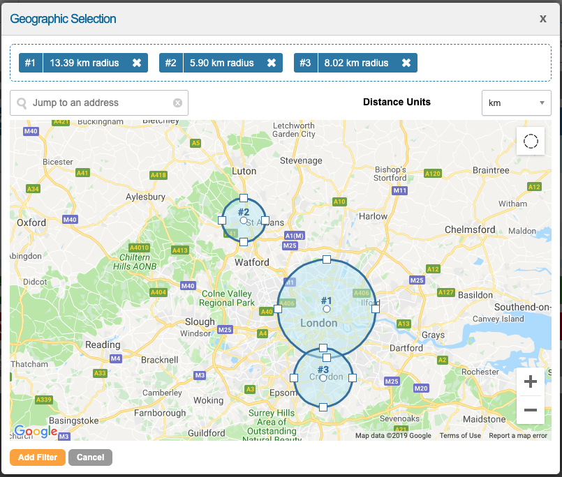 Selecting supporters by Geo Location