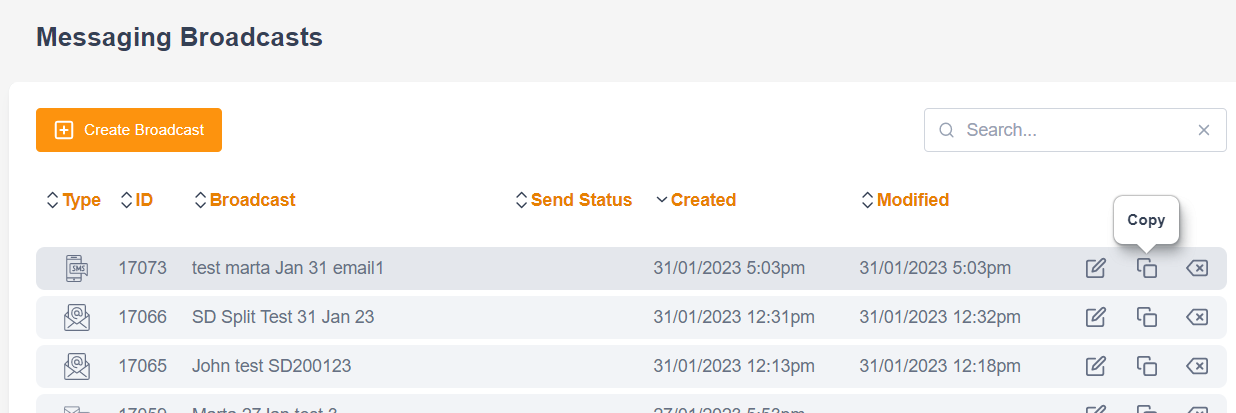 Marketing Tools – Broadcast – Creating a Messaging Broadcast