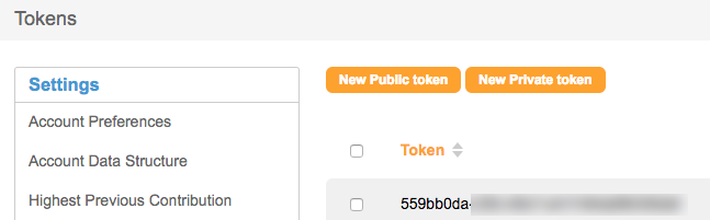 Public and Private API Tokens