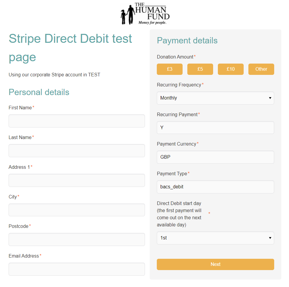 Stripe Bacs Direct Debit UK