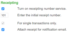 Sequential Receipting