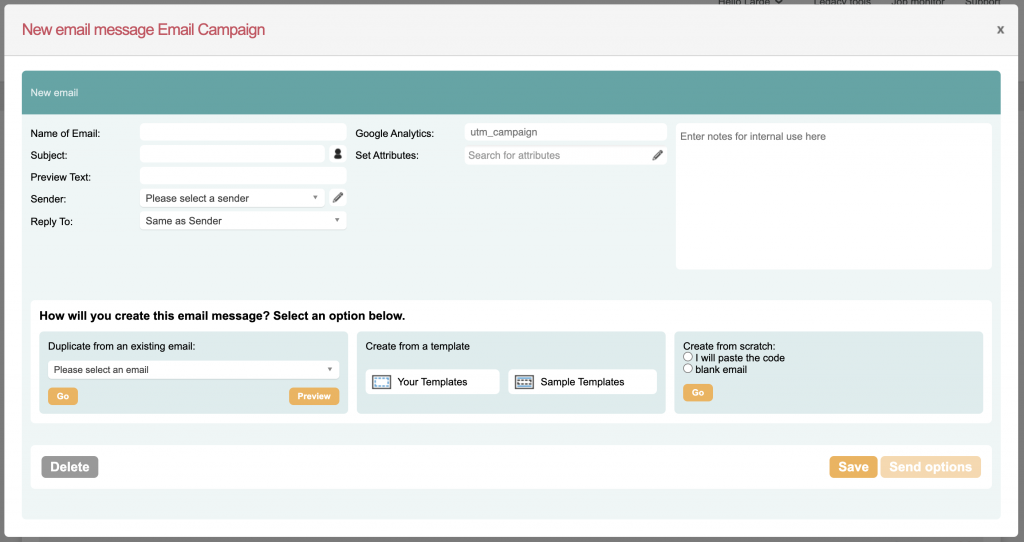 Creating email campaigns